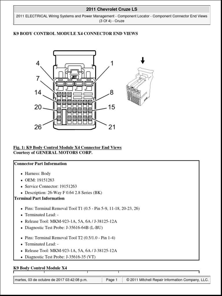 Chevrolet Cruze BCM 4 Al 7 | PDF | Electrical Connector | Chevrolet Cruze