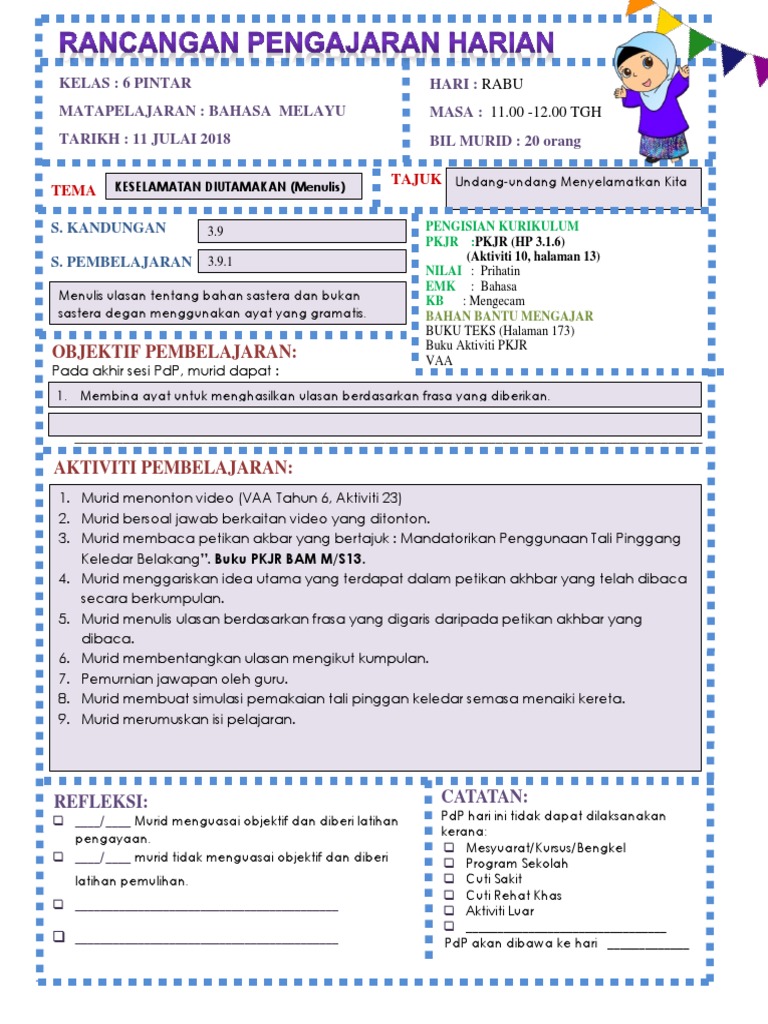 Contoh RPH PKJR 2018 | PDF | Karier & Perkembangan | Kajian Bahasa Asing