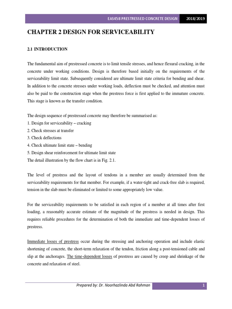 Chapter 2 Design For Serviceability | PDF | Prestressed Concrete | Beam ...