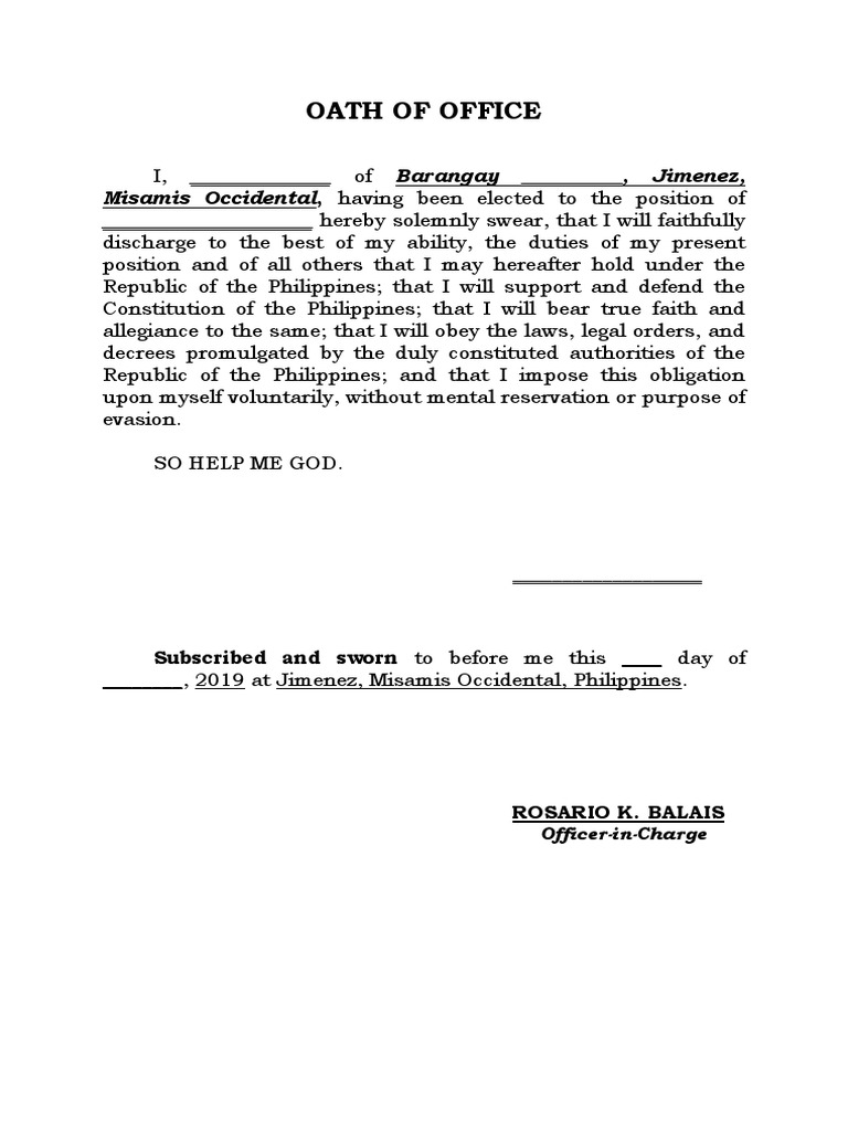 Oath Of Office Sample 5 Key Elements Of Officer Oath Of Office Army