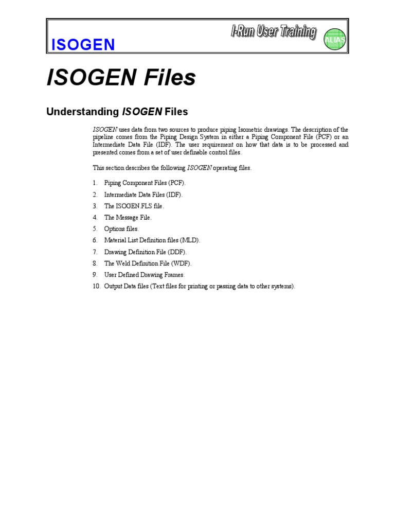 Understanding ISOGEN Files: A Guide to the Various Input and Output ...