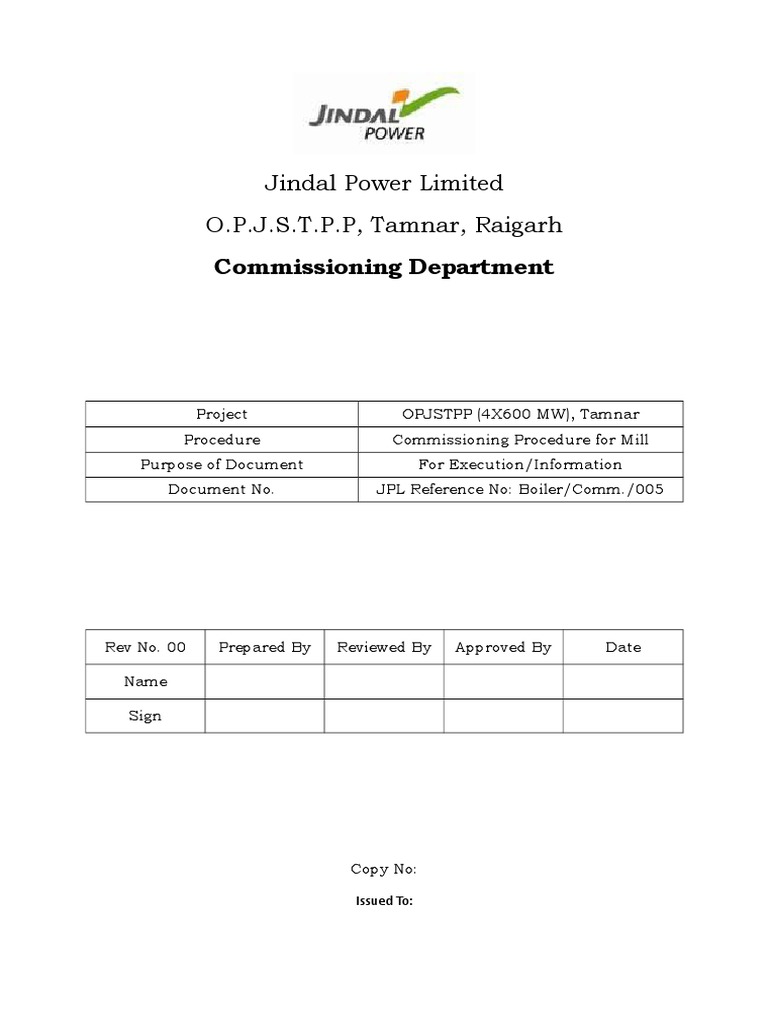 Jindal Power Limited O.P.J.S.T.P.P, Tamnar, Raigarh: Commissioning ...