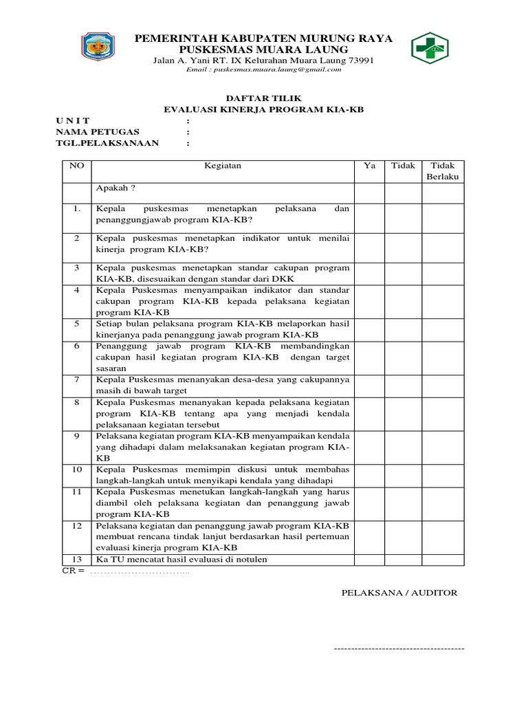 Evaluasi Kinerja Program KIA-KB | PDF