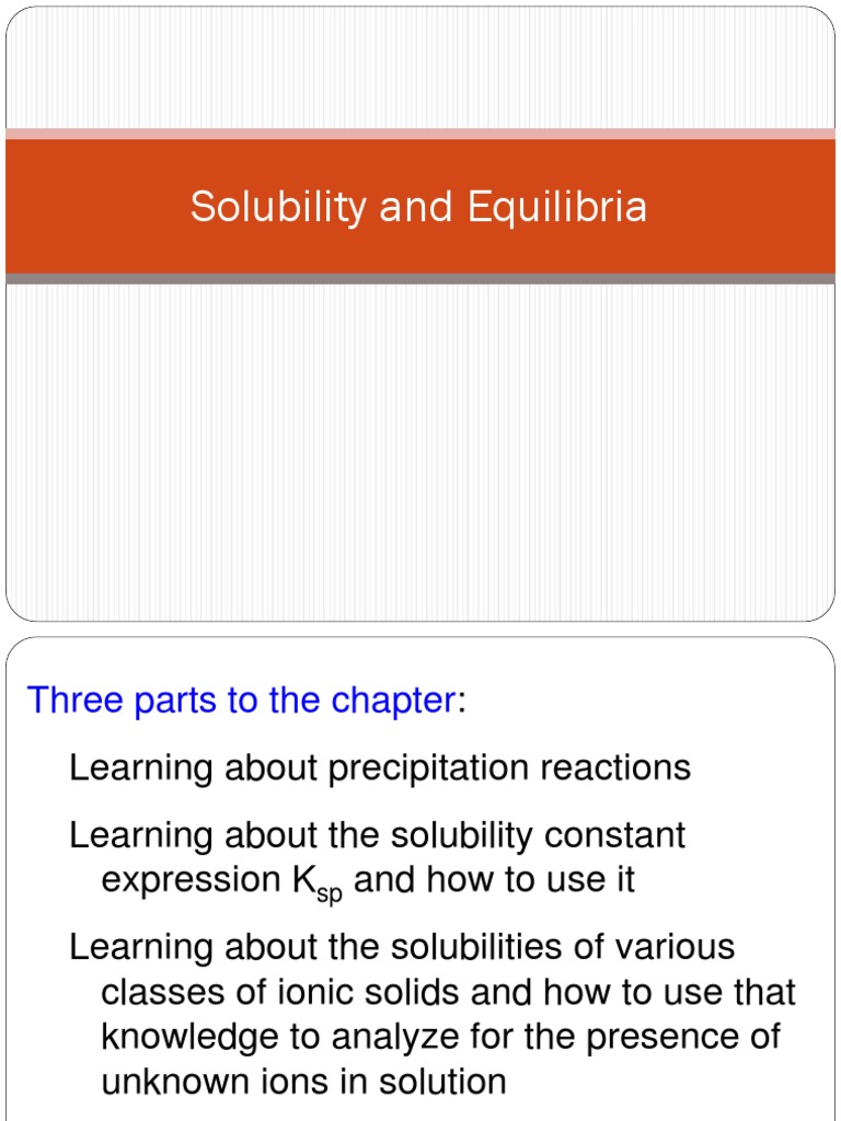 Solubility and Equilibria | PDF | Solubility | Carbonate