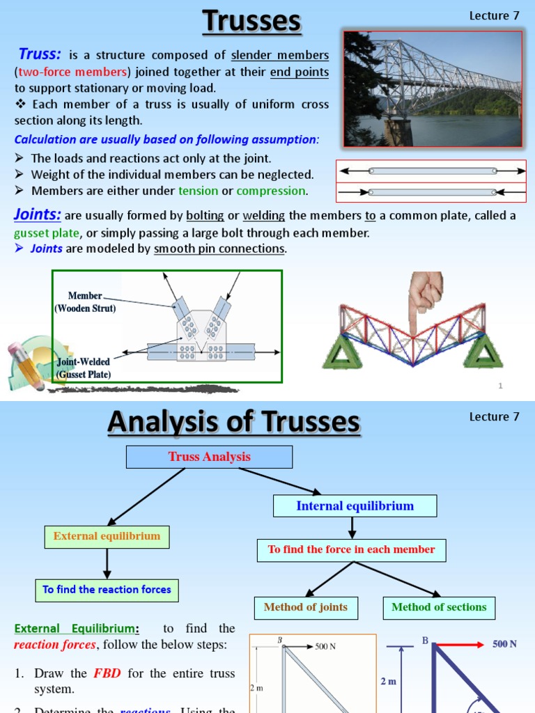 Trusses analysis | PDF | Truss | Mechanical Engineering