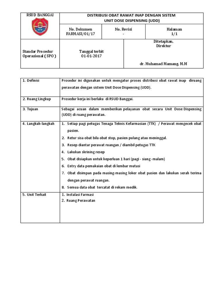 SOP Unit Dose Dispensing | PDF