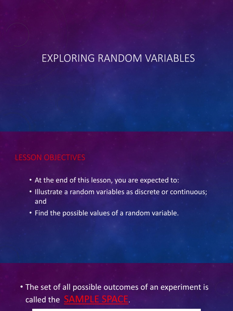 Exploring Random Variables | PDF | Random Variable | Probability ... Exploring Random Variables | PDF | Random Variable | Probability ...