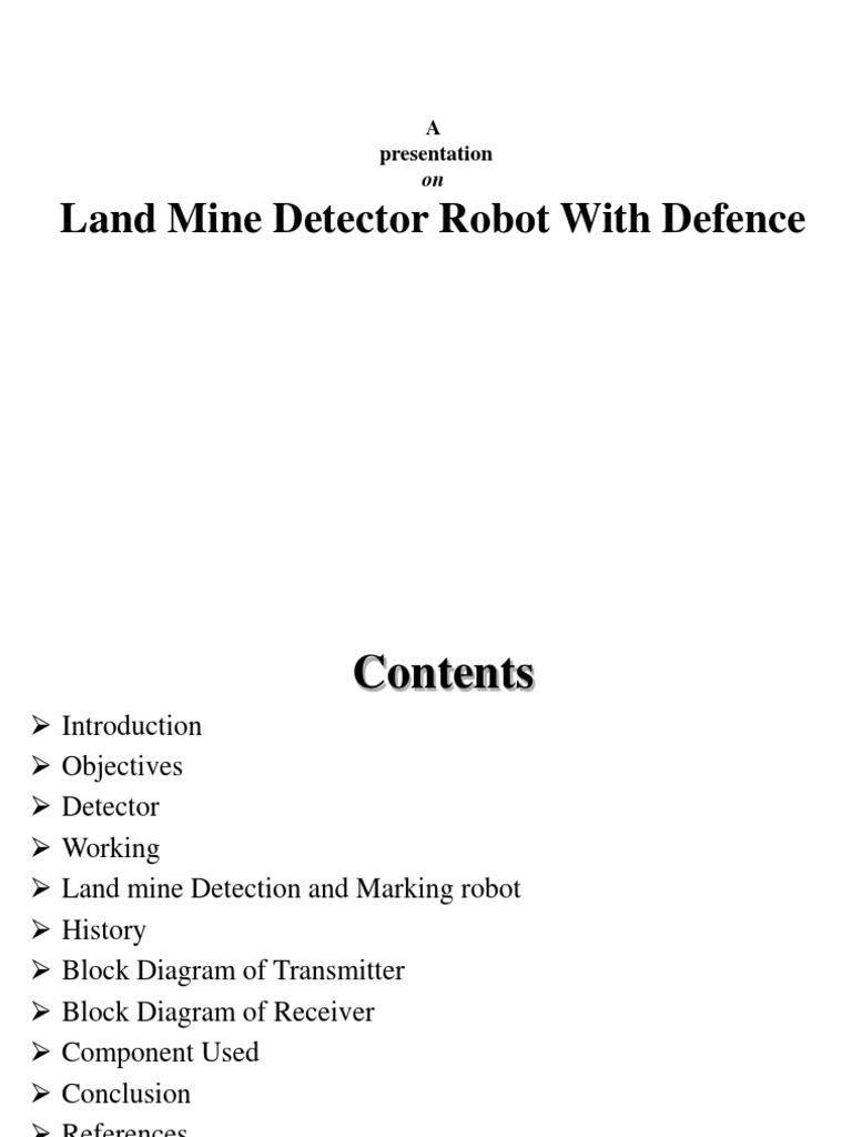 Land Mine Detector Robot | PDF | Land Mine | Heat