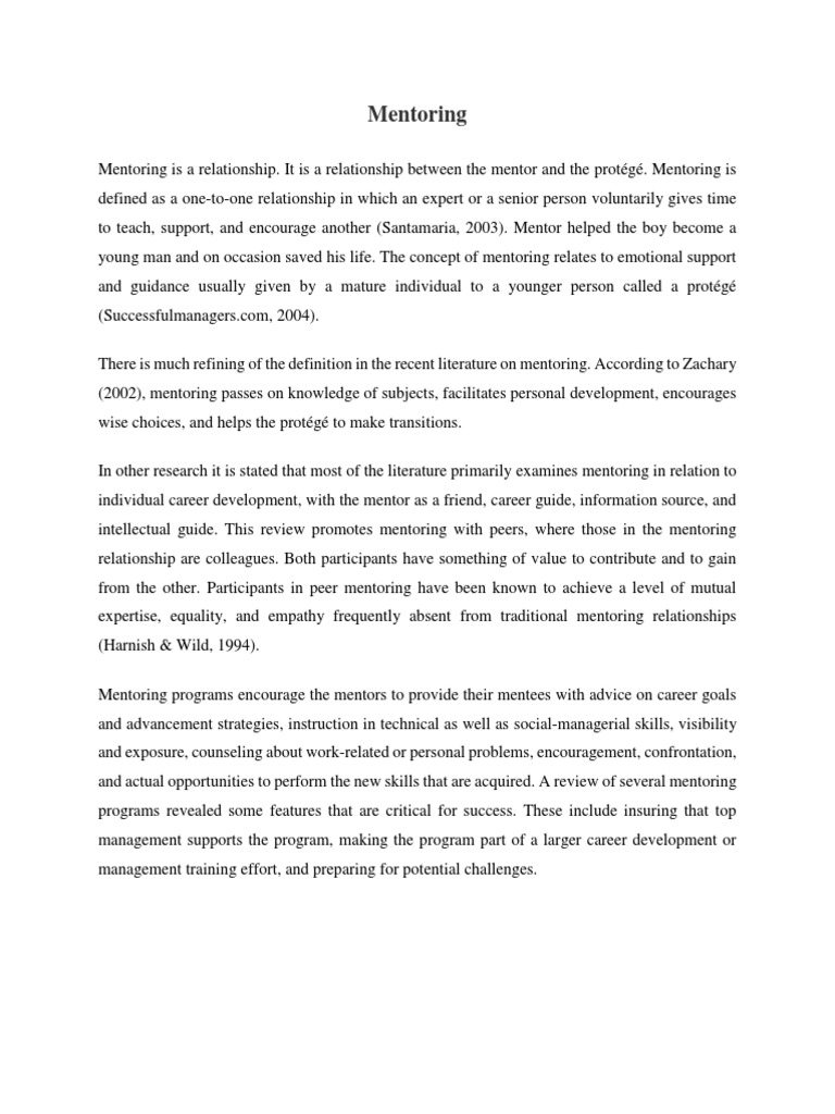 Mentoring Program | PDF | Mentorship | Intel