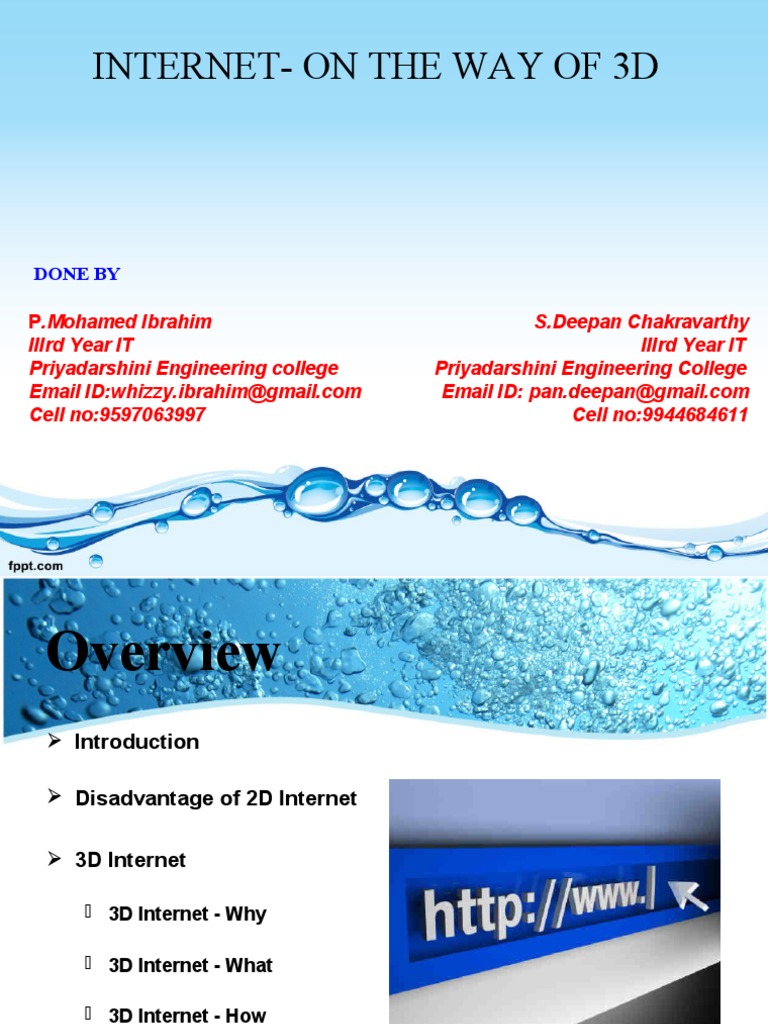Internet-On The Way of 3D: Done by | PDF | Internet | World Wide Web