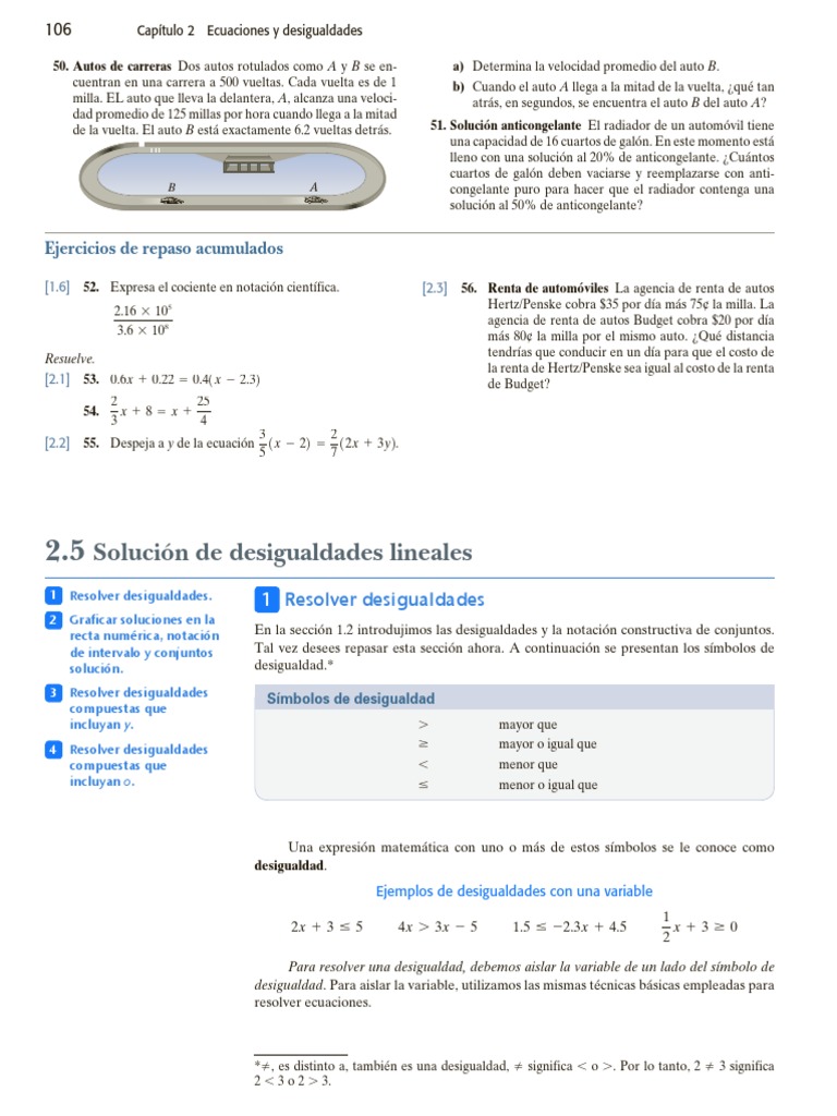 Desigualdades PDF | PDF | Desigualdad (Matemáticas) | Intervalo (Matemáticas)