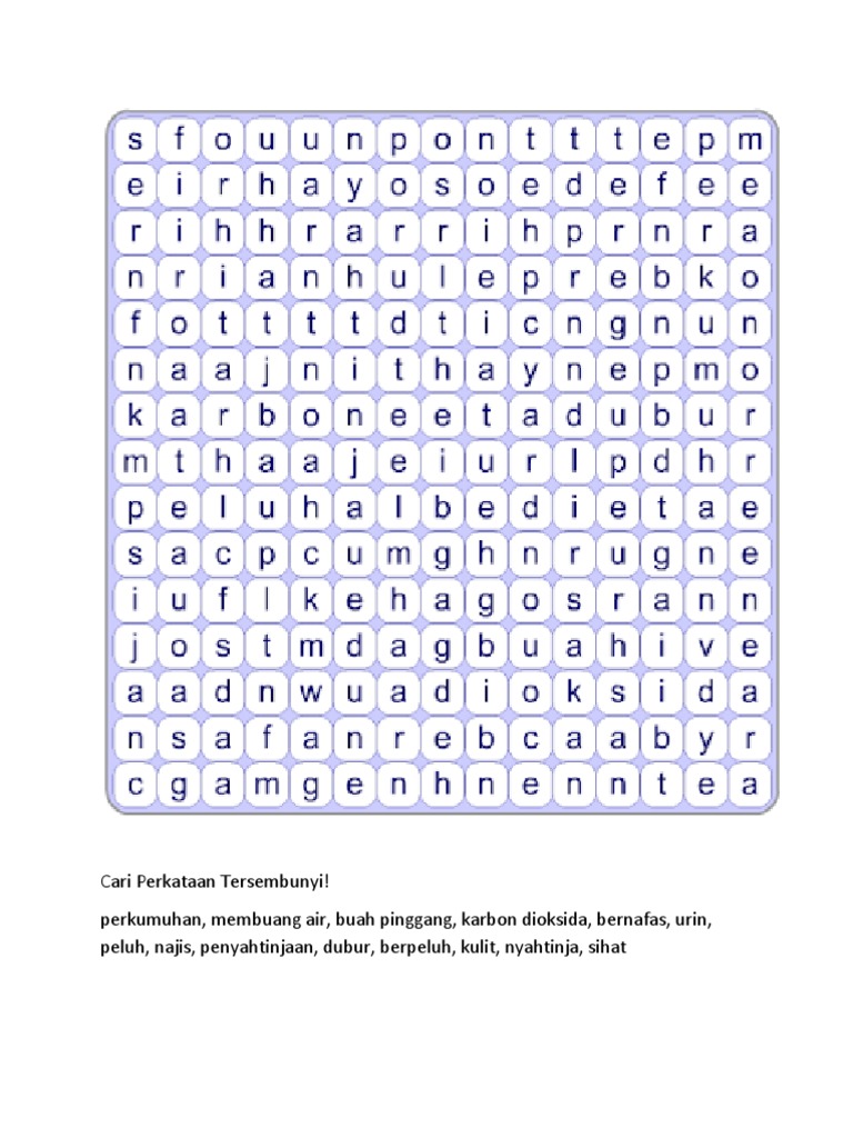 Cari Perkataan Tersembunyi | PDF