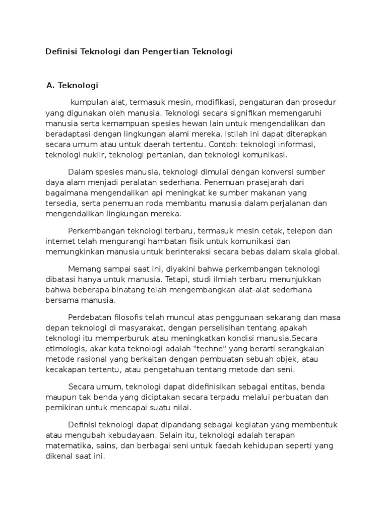 Mengurai Pengertian Teknologi Pdf