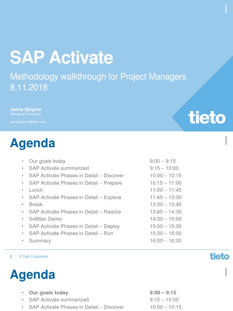 SAP Activate: Methodology Walkthrough For Project Managers 8.11.2018 | PDF | Scrum (Software ...