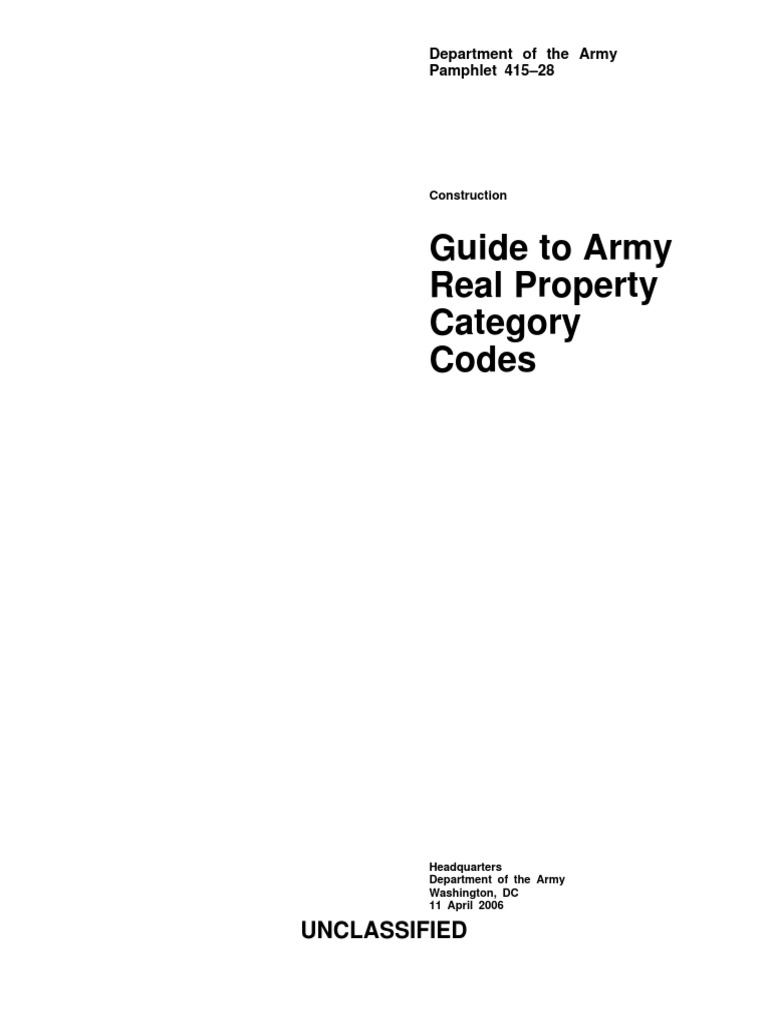 DA PAM 415 28 Guide to Army Real Property Category Codes | Ton | Runway