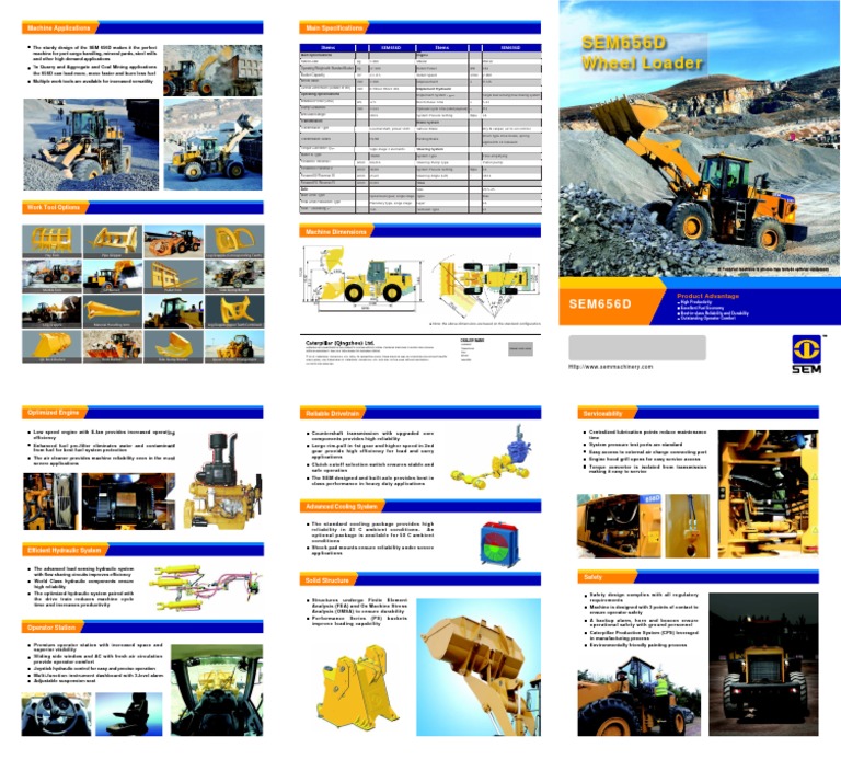 Sem Wheel Loader 656d | PDF | Transmission (Mechanics) | Brake