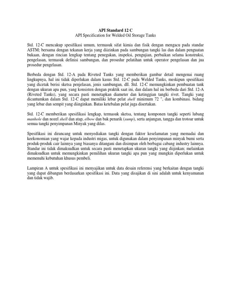 Review Singkat API 12C | PDF