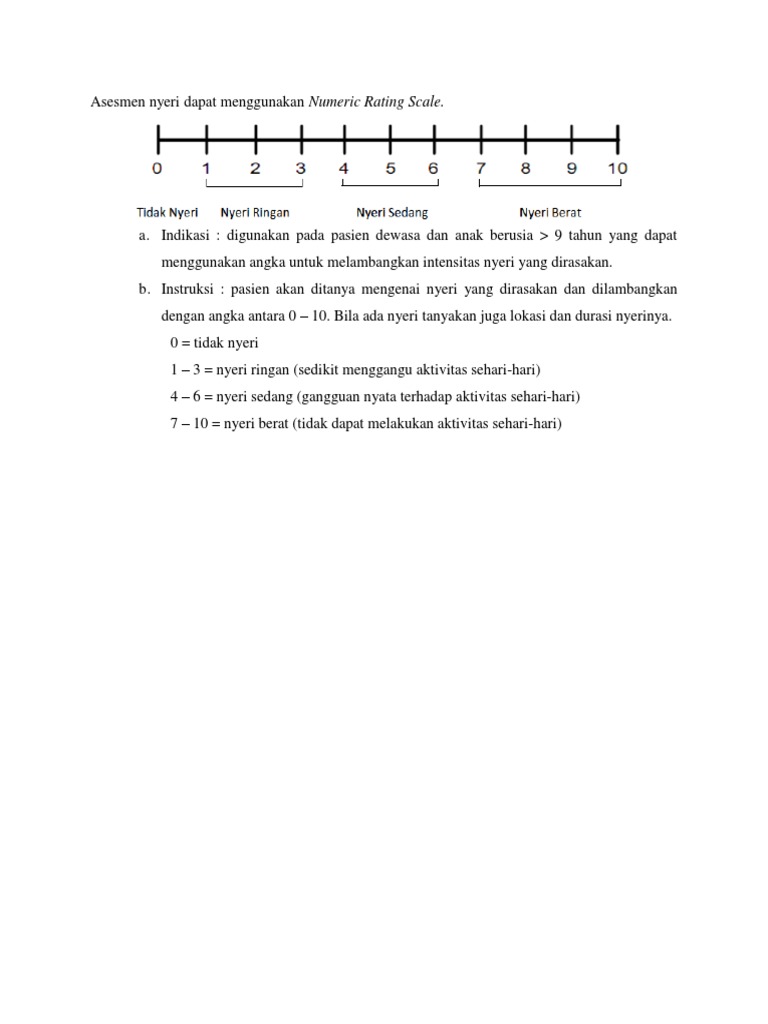 Numeric Rating Scale | PDF | Kesehatan Holistik | Sains & Matematika