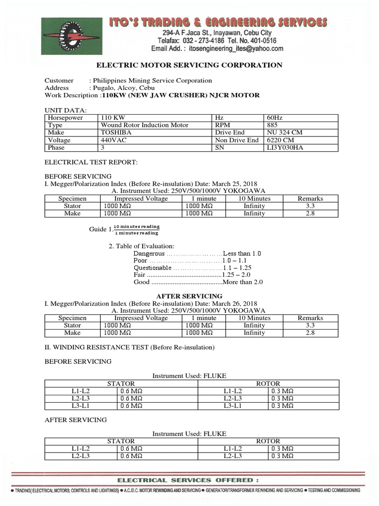 Motor Rewinding Quotation for 7.5 KW | PDF | Electric Motor | Invoice
