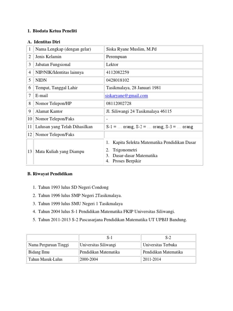 CV Siska New | PDF | Karier & Perkembangan