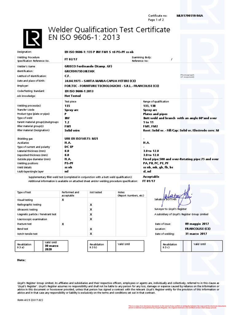 En Iso 9606 1 G | PDF | Welding | Construction