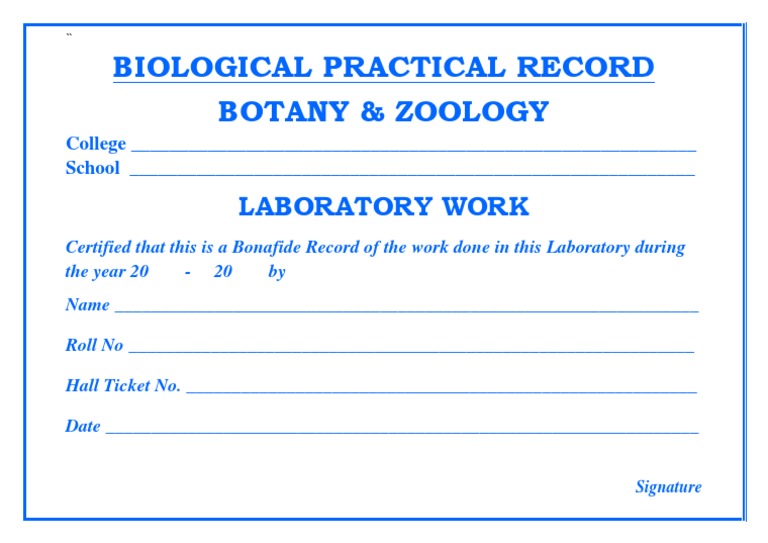 Biological Practical Record | PDF
