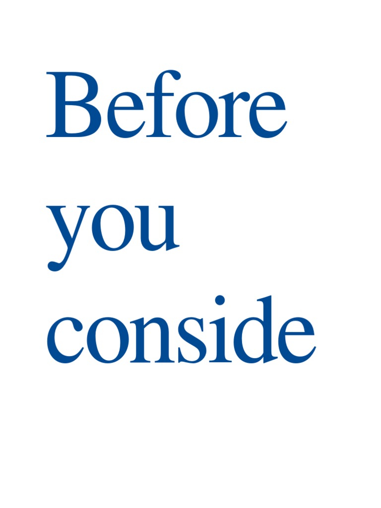 Before You Conside | PDF