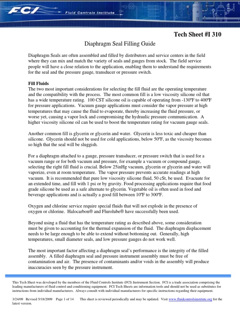 Diaphragm Seal Filling Guide | PDF | Vacuum | Valve