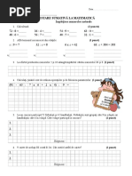 Test de Evaluare, Matematică, Clasa A III-a | PDF