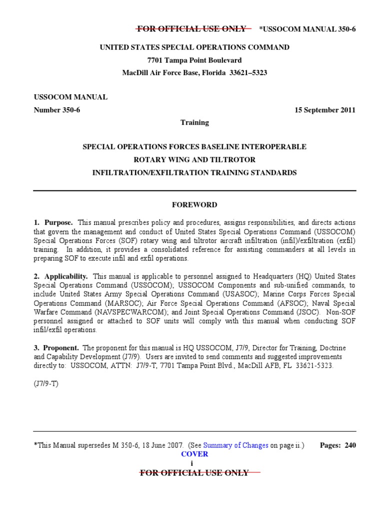 USSOCOM Manual 350-6 Insertion and Extraction | PDF | United States ...