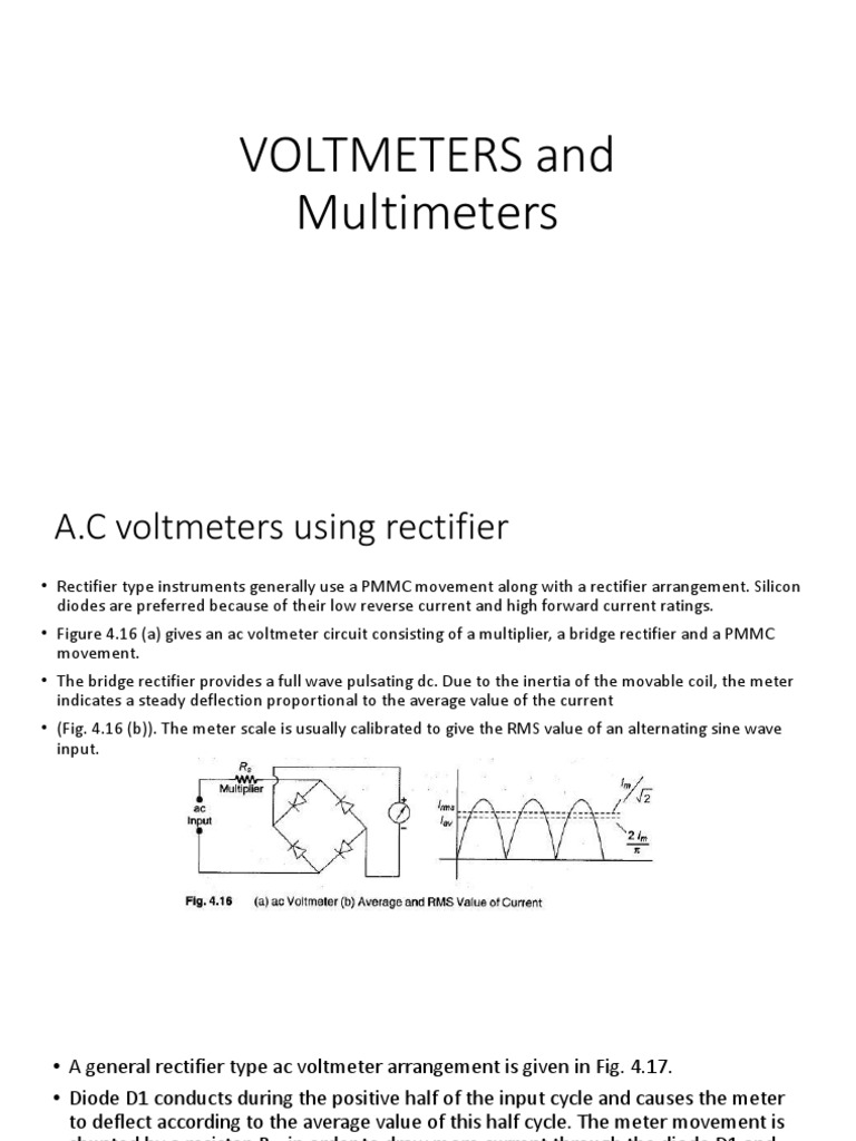 AC and DC Voltmeter Techniques Explained | PDF | Rectifier | Root Mean ...
