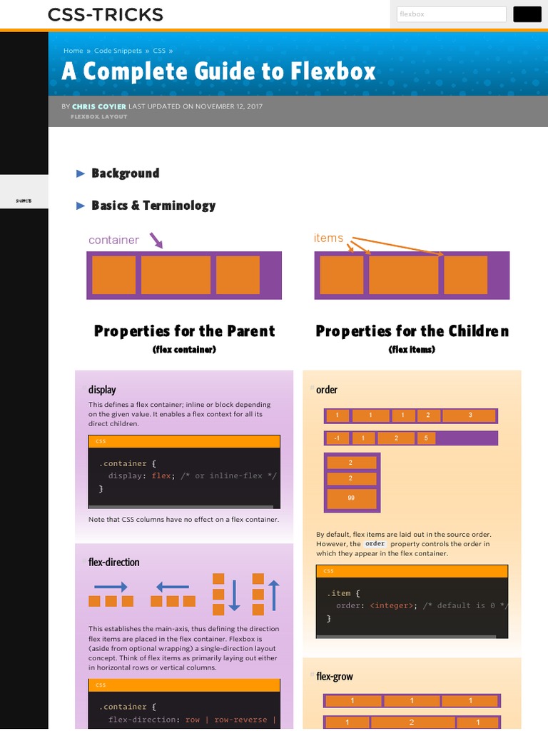 A Complete Guide To Flexbox Css Tricks Pdf Software Development Computer Related