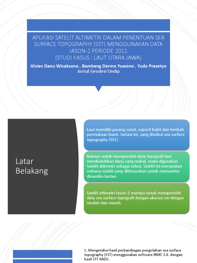 Aplikasi Satelit Altimetri Dalam Penentuan Sea Surface Topography | PDF