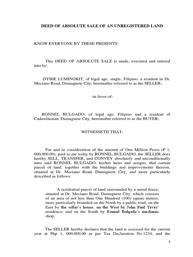 Unregistered Land | PDF | Deed | Sales