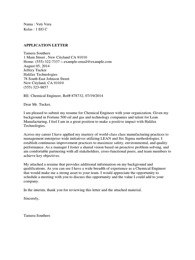 Application Letter | PDF