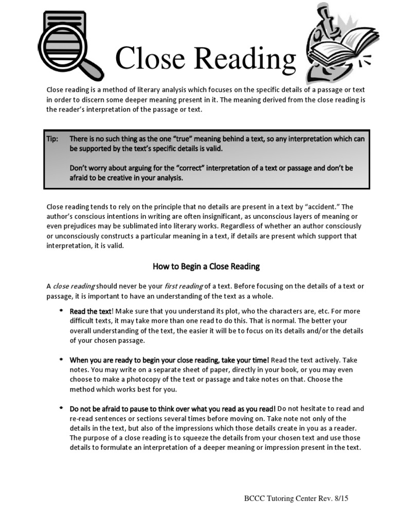 How To Begin A Close Reading | PDF | Narrative | Narration
