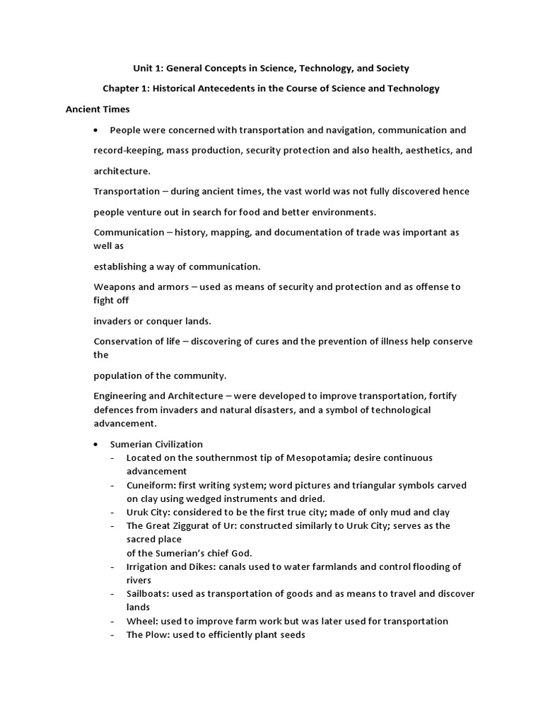 STS Chapter 1 | PDF | Sumer | Ancient Egypt