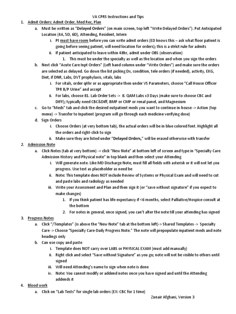 VA CPRS User Guide and Tips | PDF | Blood Transfusion | Medical Imaging