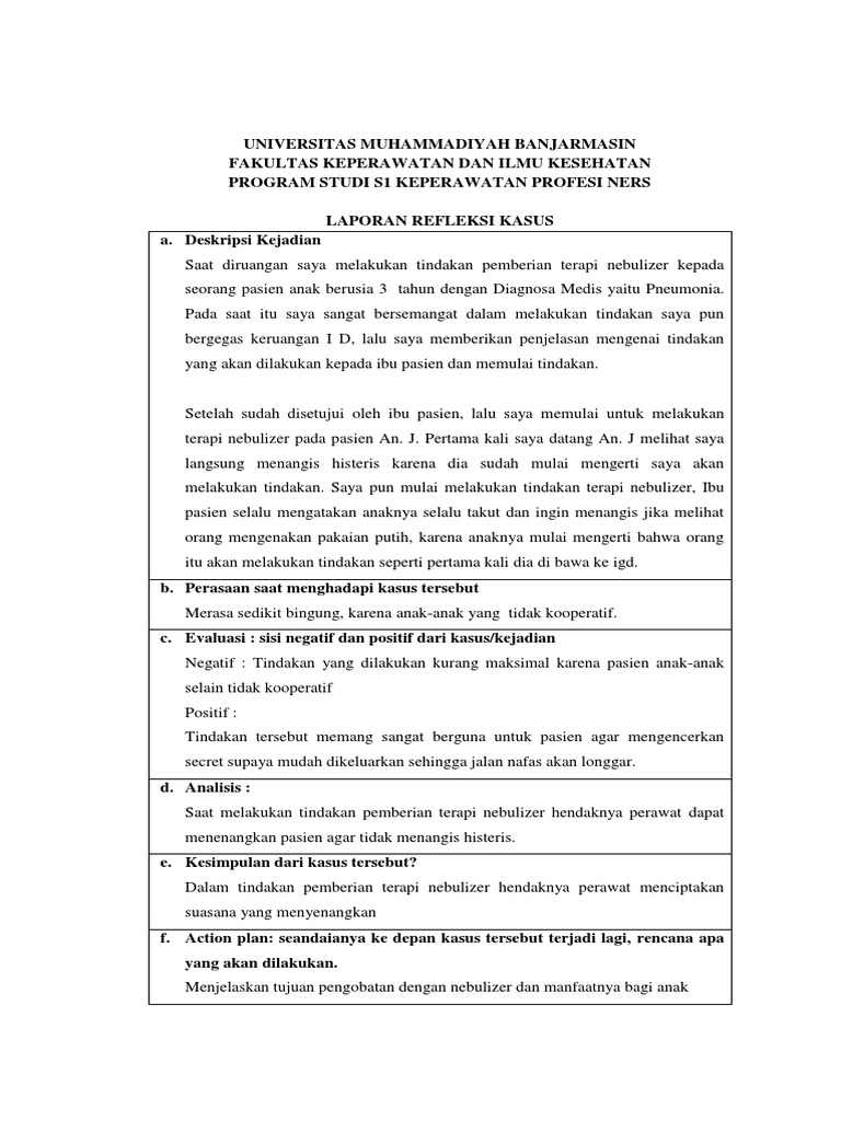 Refleksi Kasus Stase Anak | PDF