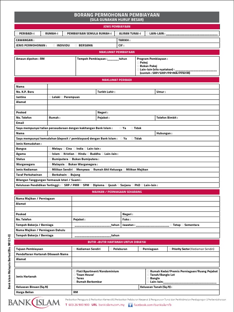 Borang Permohonan PF - HFA Merged | PDF