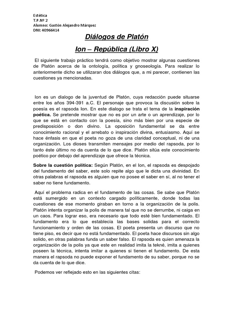 Dialogos de Platon Ion | PDF | Platón | Poesía