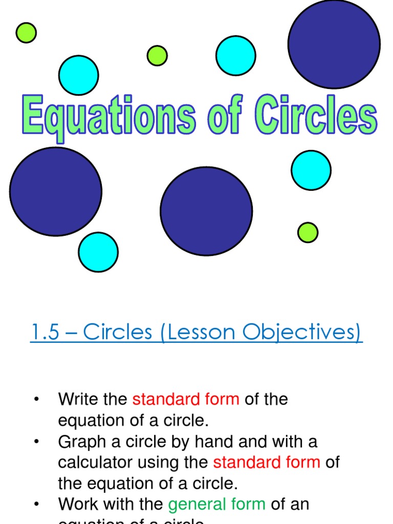 Circle Equations for Students | PDF | Circle | Elementary Geometry