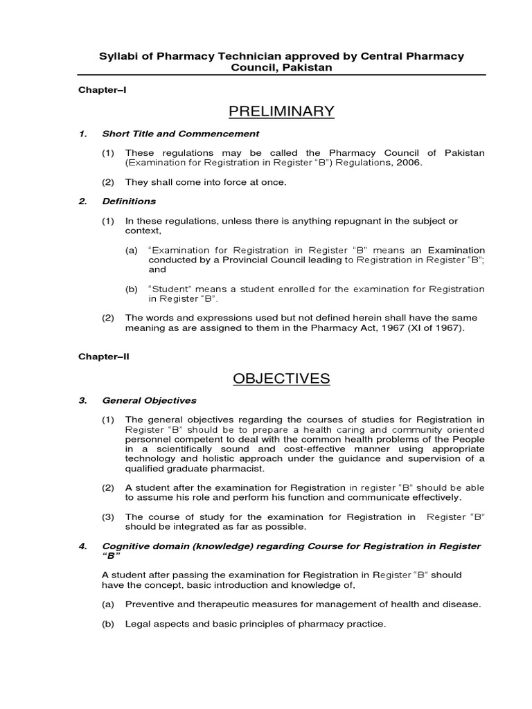 Syllabus PDF | PDF | Pharmacy | Pharmacist