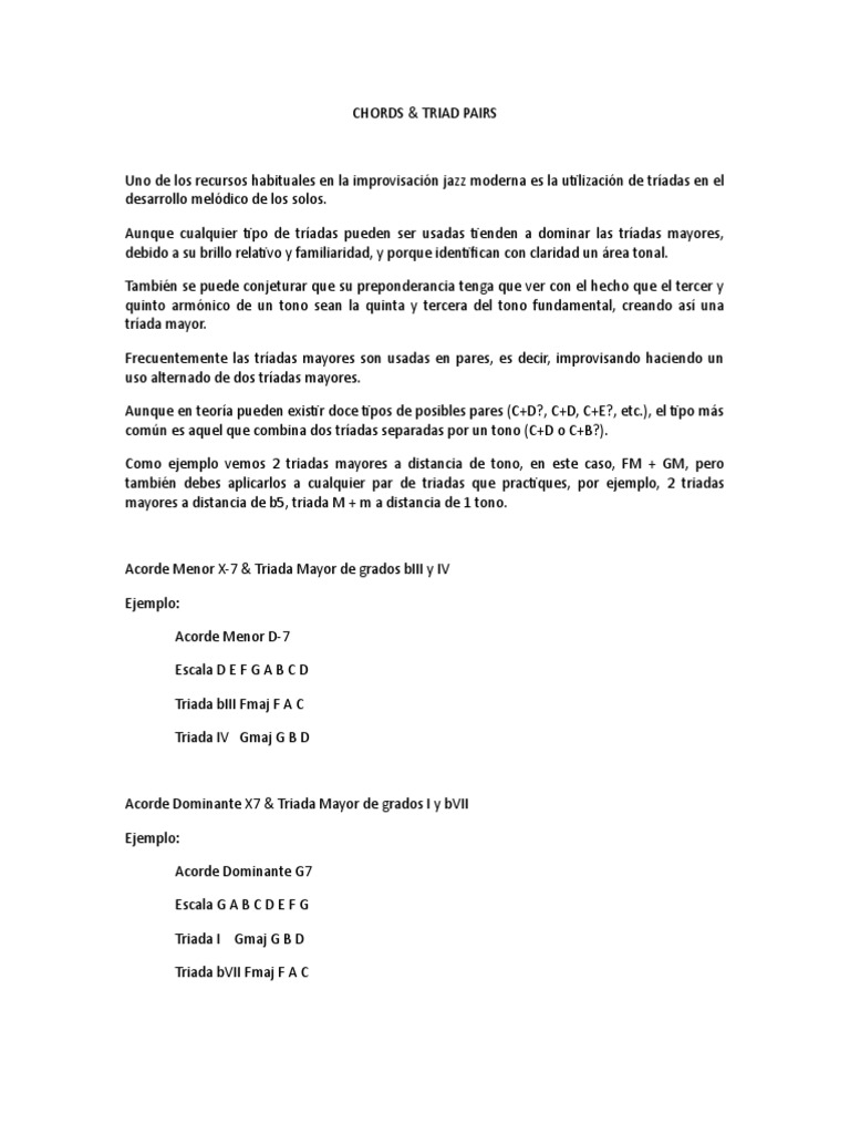 Triad Pairs | PDF | Métodos y materiales de enseñanza