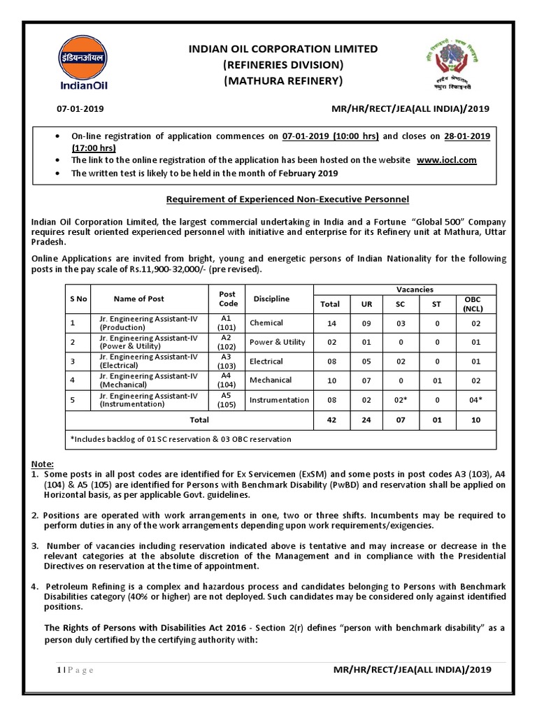 Indian Oil Corporation Limited (Refineries Division) (Mathura Refinery ...