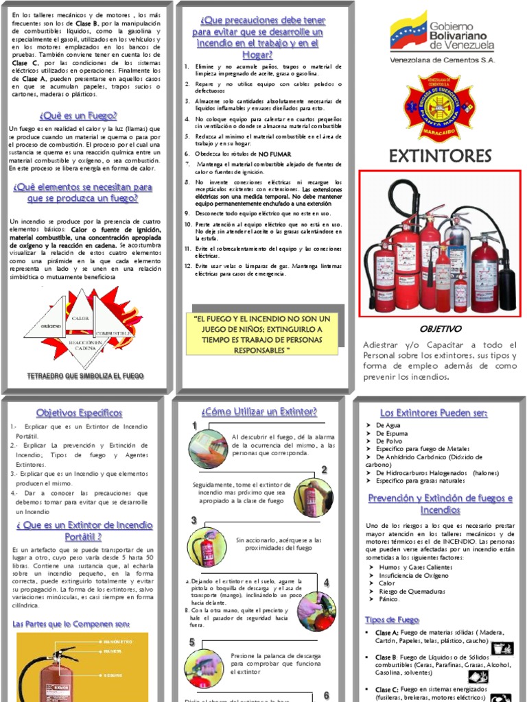 Triptico de Extintores | PDF | Combustibles | Combustión