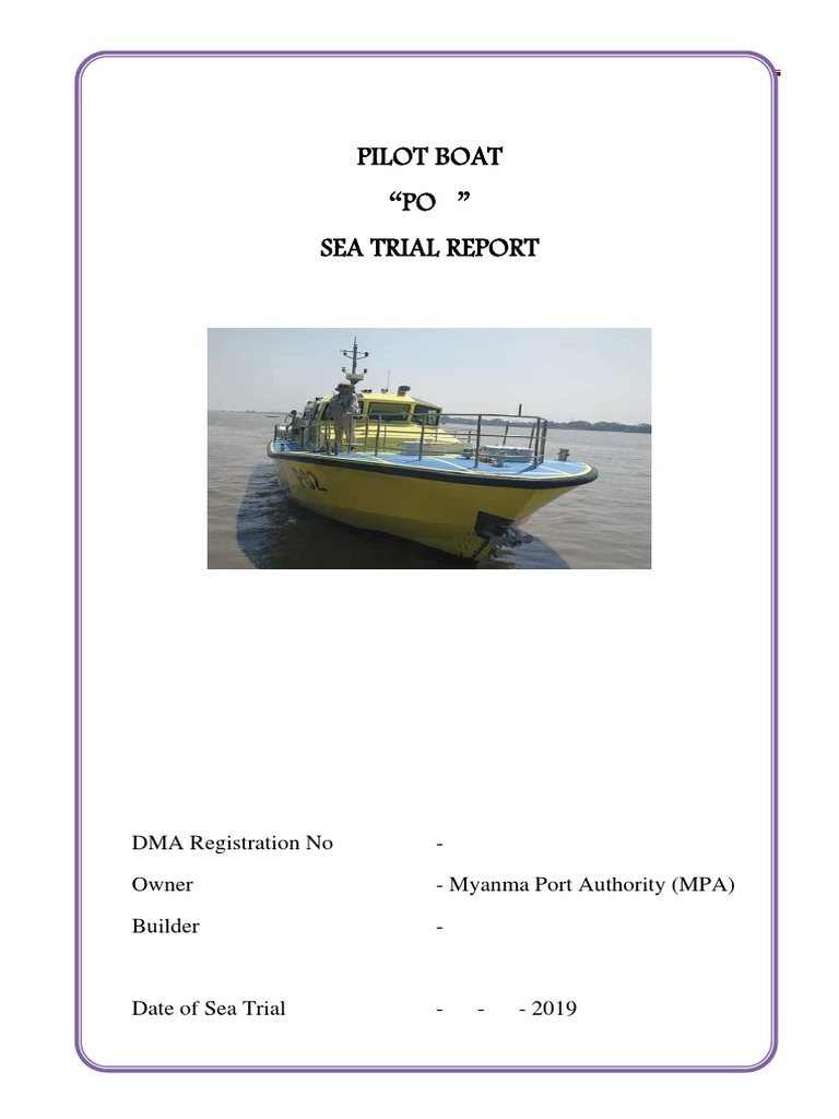 Pilot Boat PO - Sea Trial Report | PDF | Rudder | Ships