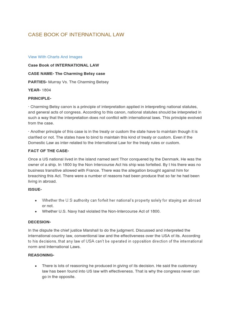 International Law Case Book Summary | PDF | International Law ...