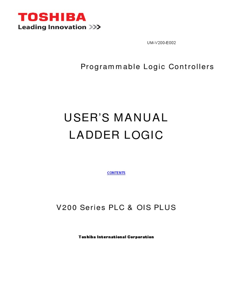 Toshiba PLC V200 Manual | PDF | Programmable Logic Controller | Random ...
