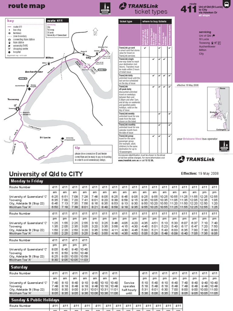 411 Bus Timetable | Download Free PDF | Public Transport | Public Services